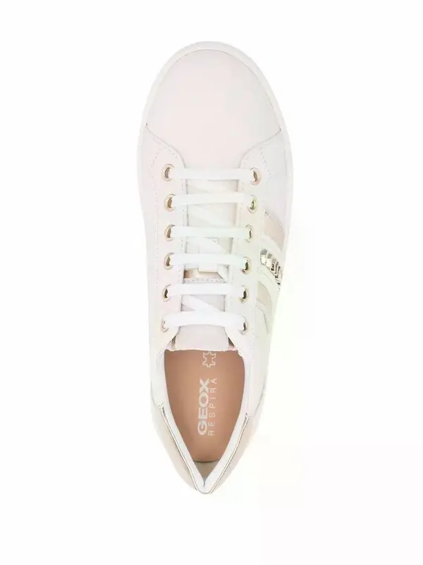 Geox Skyely Leather Sneakers - Neutrals
