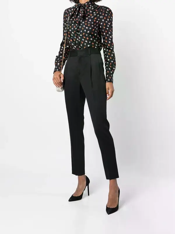 Saint Laurent Floral-print Long-sleeve Blouse
