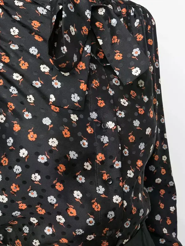 Saint Laurent Floral-print Long-sleeve Blouse