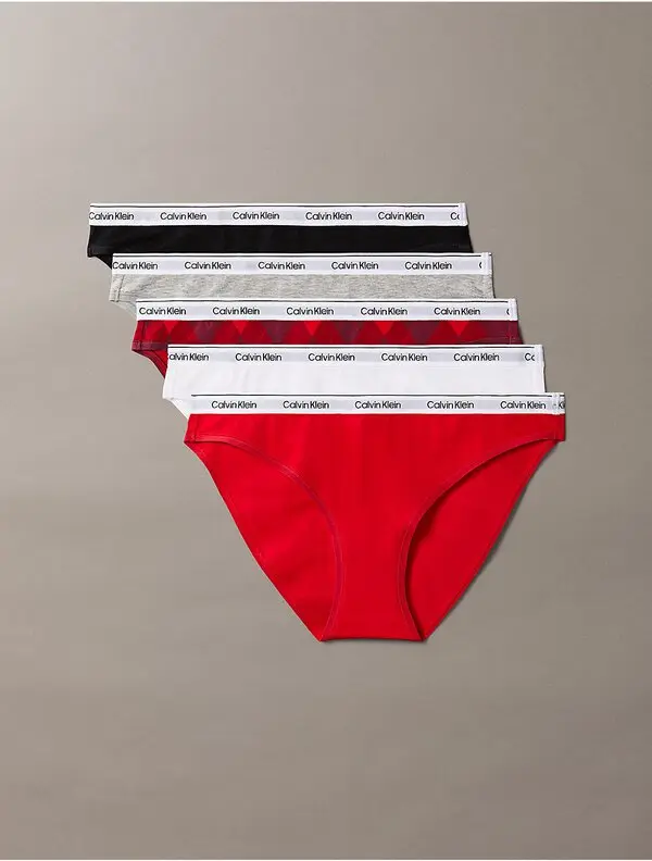 Calvin Klein Icon Logo 5-pack Low Rise Bikini - Established Red Multi