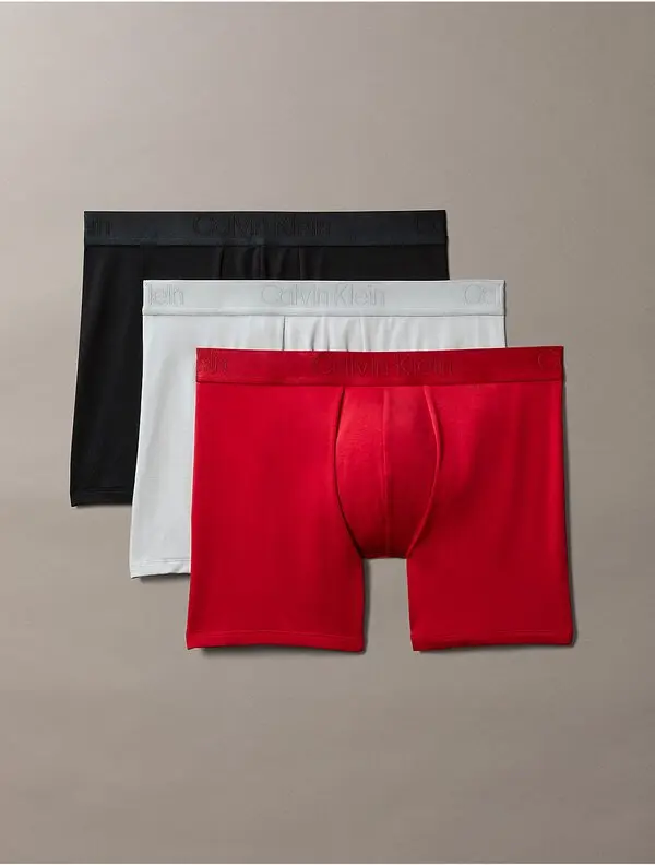 Calvin Klein 3-pack Boxer Brief - Black / Harbor Mist / Red Stamp