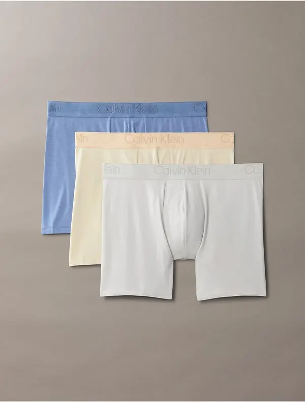 Calvin Klein 3-pack Boxer Brief - Oatmeal/sky Gray/blue Tulip