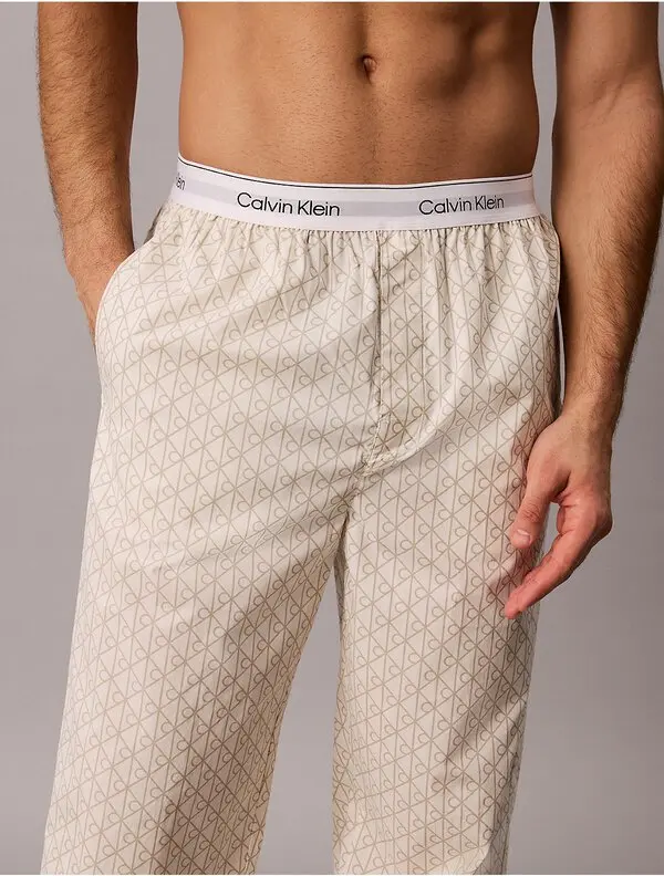 Calvin Klein Cotton Poplin Sleep Pants - Tofu