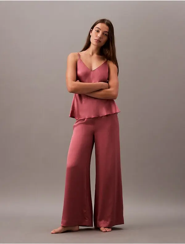 Calvin Klein Satin Wide Leg Sleep Pants - Terrazzo
