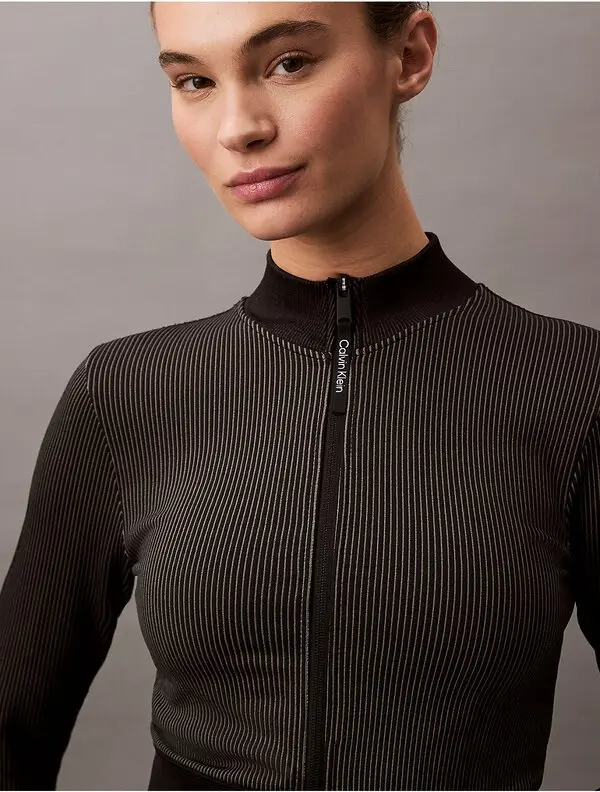 Calvin Klein Rib Sport Cropped Jacket - Black