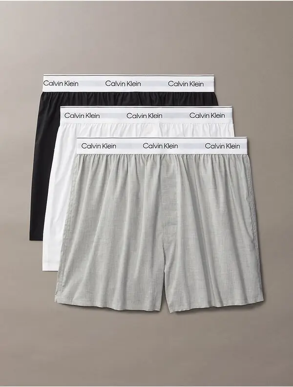 Calvin Klein Icon Cotton Stretch 3-pack Slim Boxer - Black / White / Grey Heather
