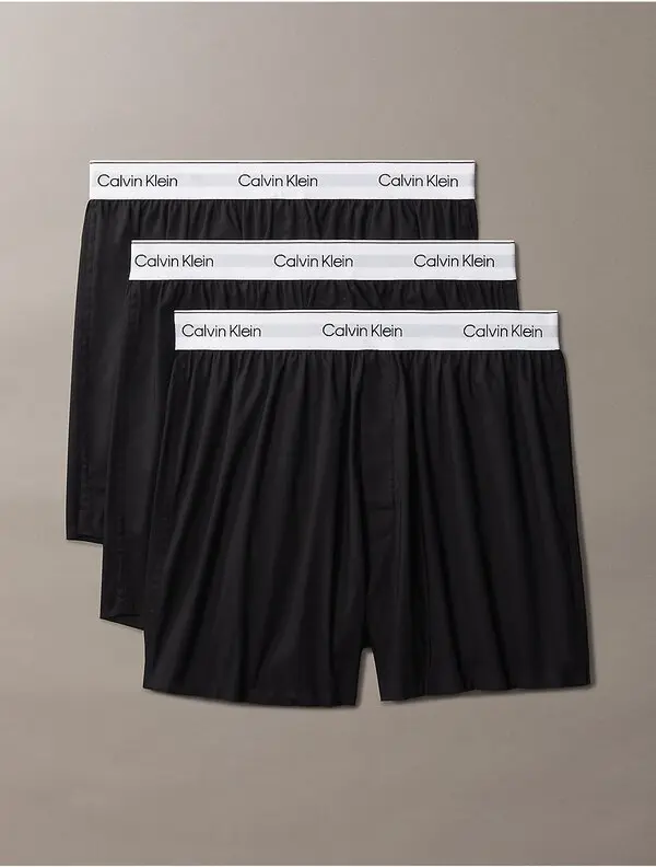Calvin Klein Icon Cotton Stretch 3-pack Slim Boxer - Black