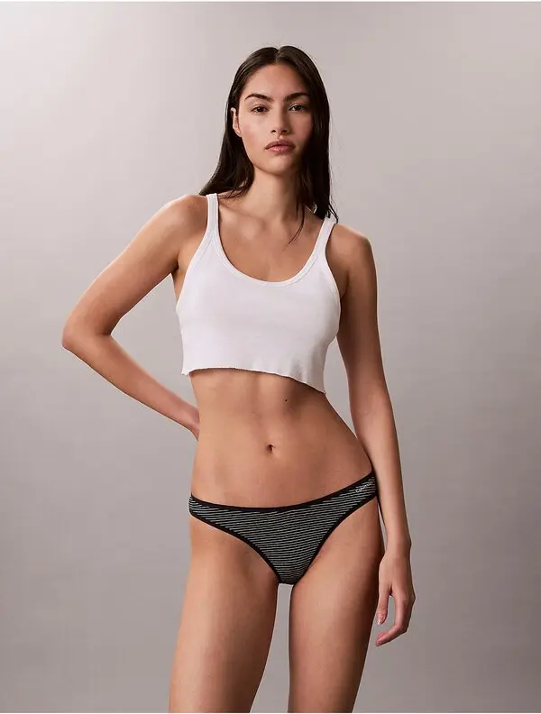 Calvin Klein Ideal Cotton Bikini - Hairline Stripe Shoreline