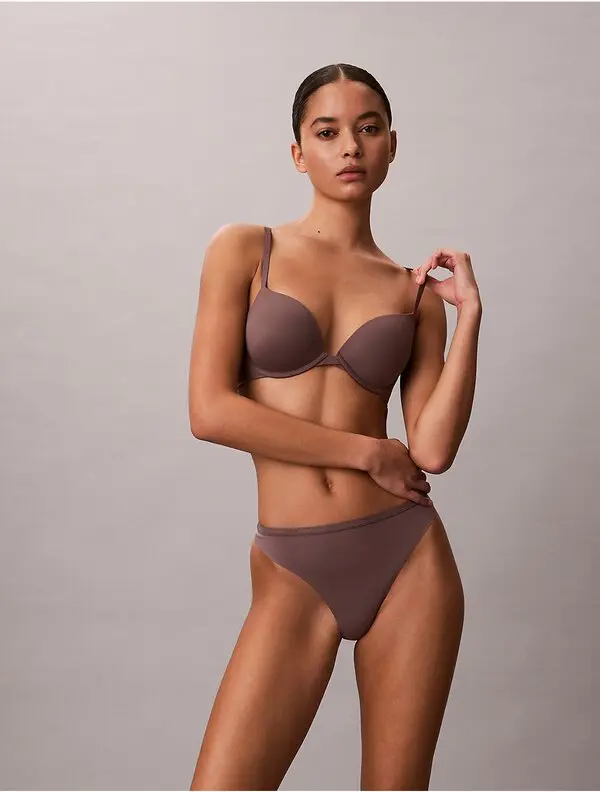 Calvin Klein Perfectly Fit Push Up Plunge Bra - Botanical Brown