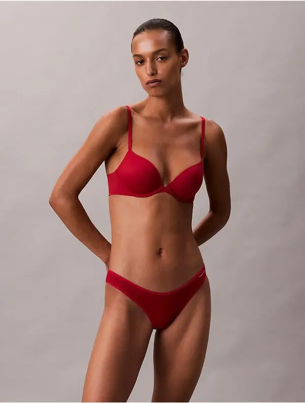 Calvin Klein Perfectly Fit Push Up Plunge Bra - Red Stamp