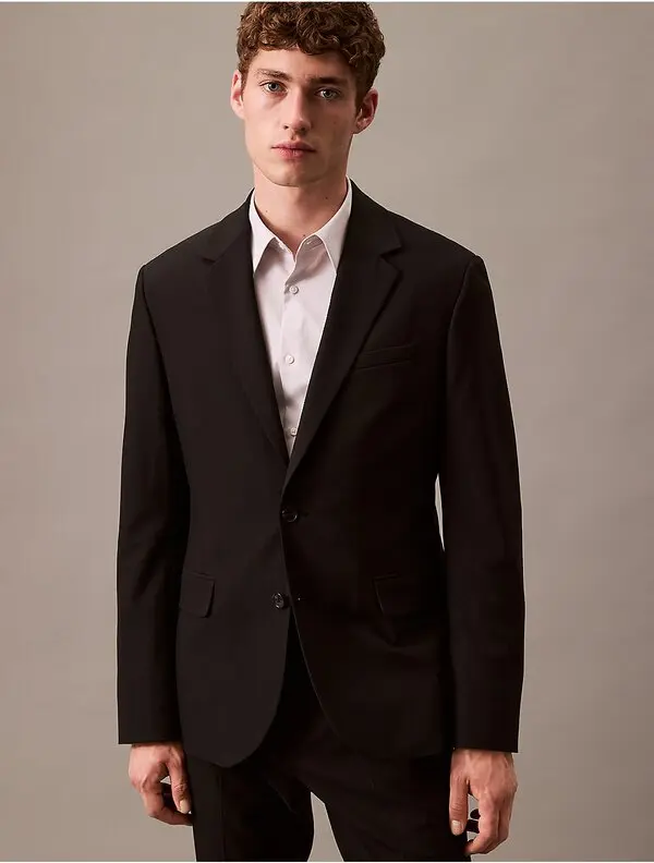 Calvin Klein Refined Stretch Blazer - Black