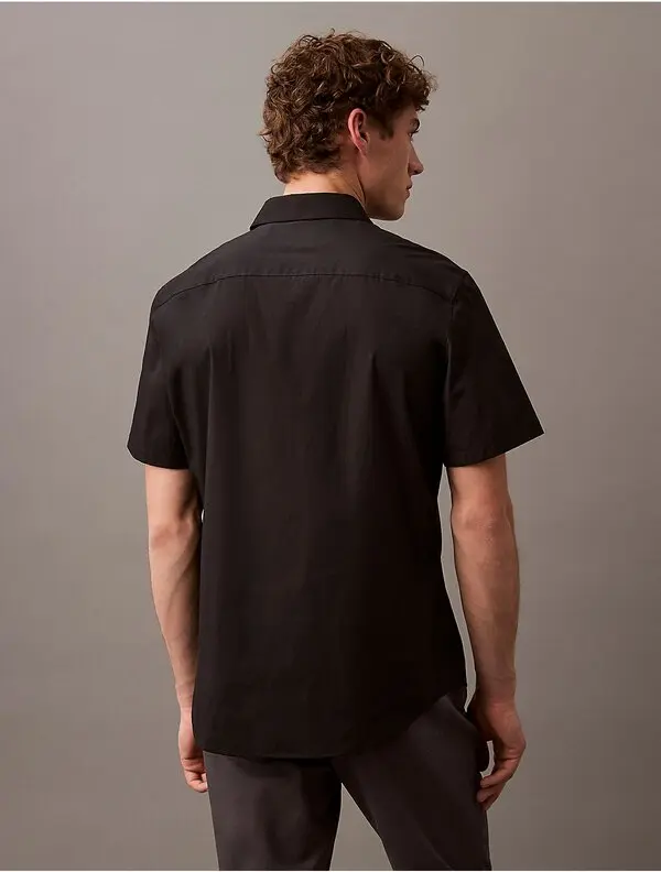 Calvin Klein Cotton Stretch Slim Button-down Shirt - Black