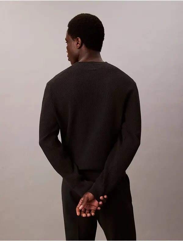Calvin Klein Relaxed Textured Sweater - Black