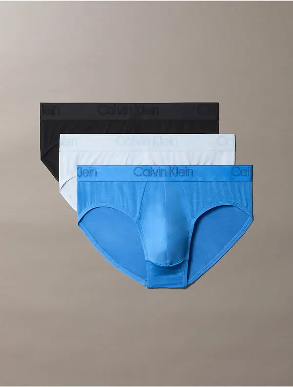Calvin Klein 3-pack Hip Brief - Poseidon Blue Multi