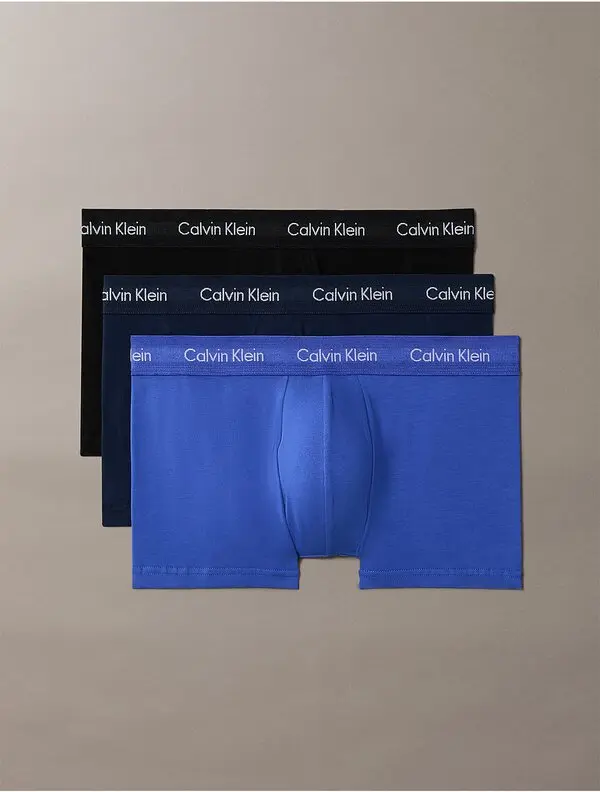 Calvin Klein Cotton Stretch 3-pack Low Rise Trunk - Blue Shadow Multi