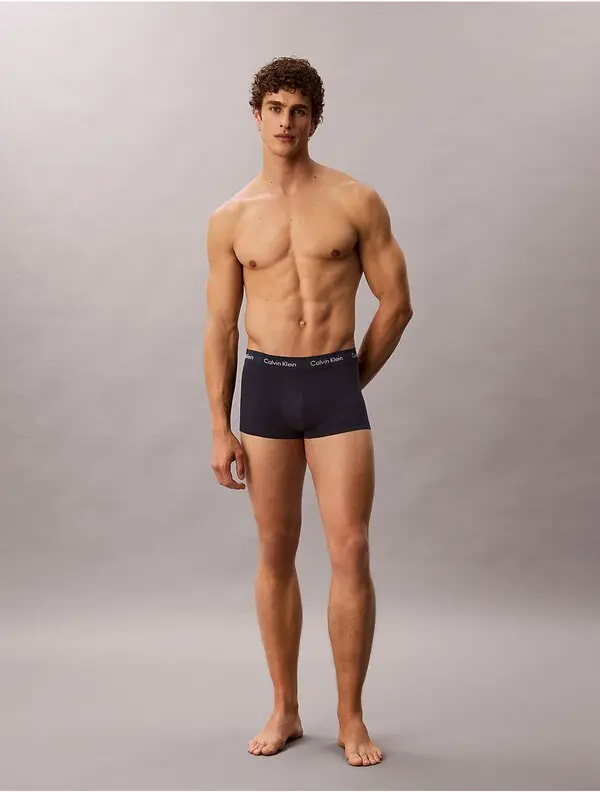 Calvin Klein Cotton Stretch 3-pack Low Rise Trunk - Blue Shadow Multi