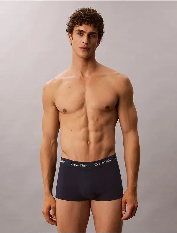Calvin Klein Cotton Stretch 3-pack Low Rise Trunk - Blue Shadow Multi