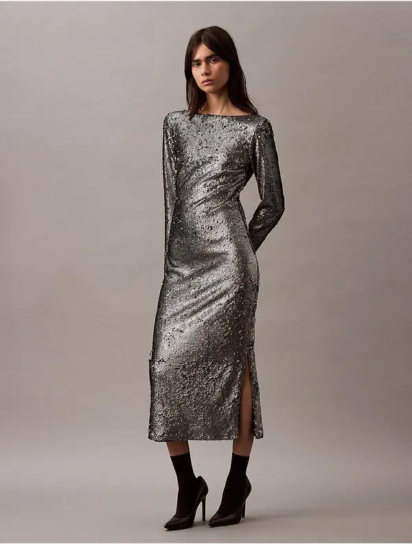 Calvin Klein Sequin Embellished Midi Dress