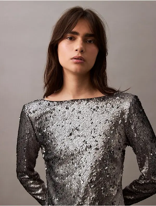 Calvin Klein Sequin Embellished Midi Dress