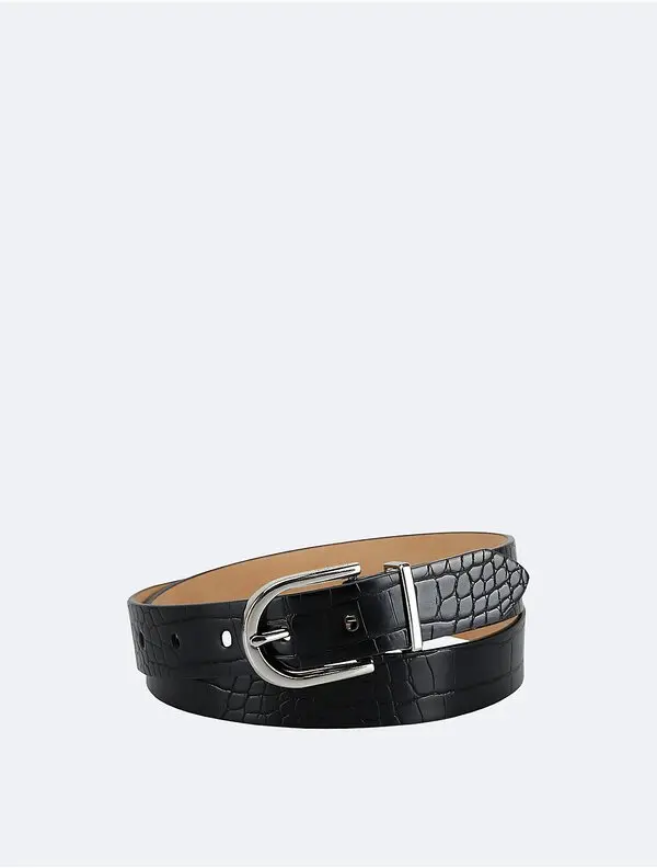 Calvin Klein Croc-effect Belt - Black Croc
