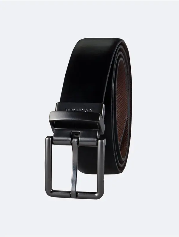 Calvin Klein Reversible Saffiano Leather Dress Belt - Black