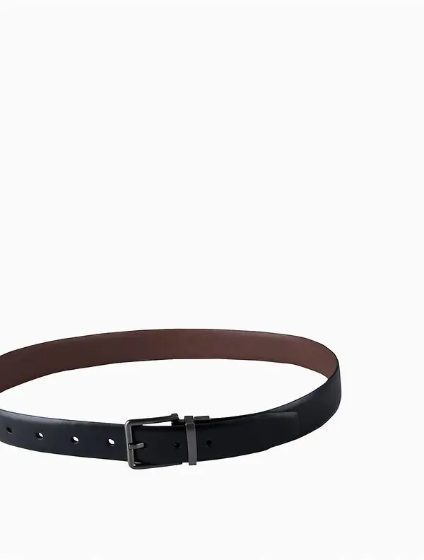 Calvin Klein Reversible Saffiano Leather Dress Belt - Black