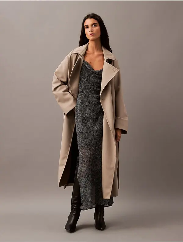 Calvin Klein Chiffon Printed Asymmetrical Maxi Dress