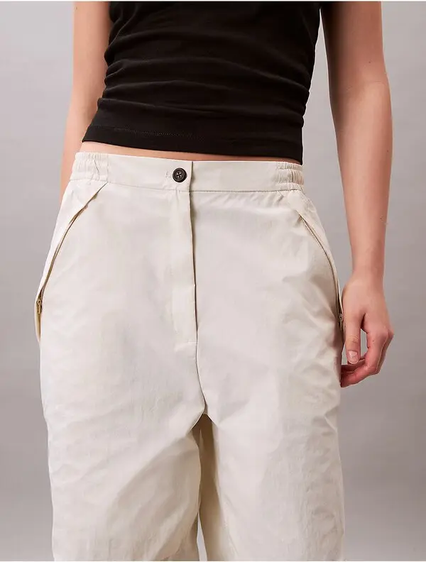 Calvin Klein Crinkle Nylon Parachute Pants - Tofu