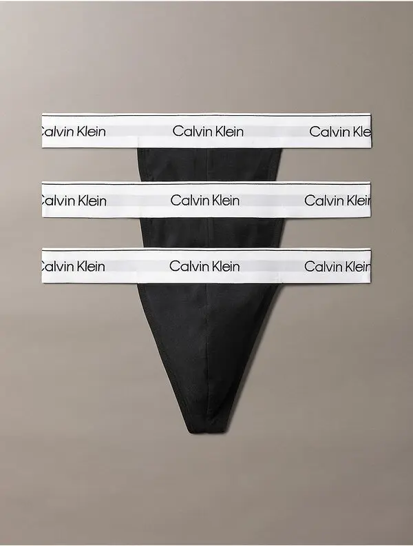 Calvin Klein Icon Cotton Stretch 3-pack Thong - Black