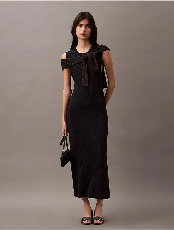 Calvin Klein Viscose Rib Maxi Dress