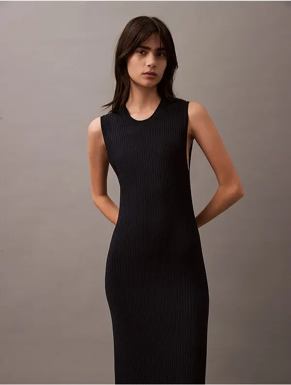 Calvin Klein Viscose Rib Maxi Dress