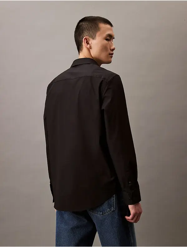 Calvin Klein Classic Stretch Button-down Shirt - Black
