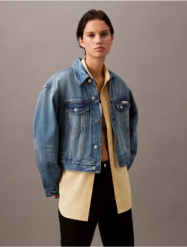 Calvin Klein 90s Denim Trucker Jacket - Aurora