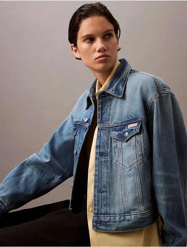 Calvin Klein 90s Denim Trucker Jacket - Aurora