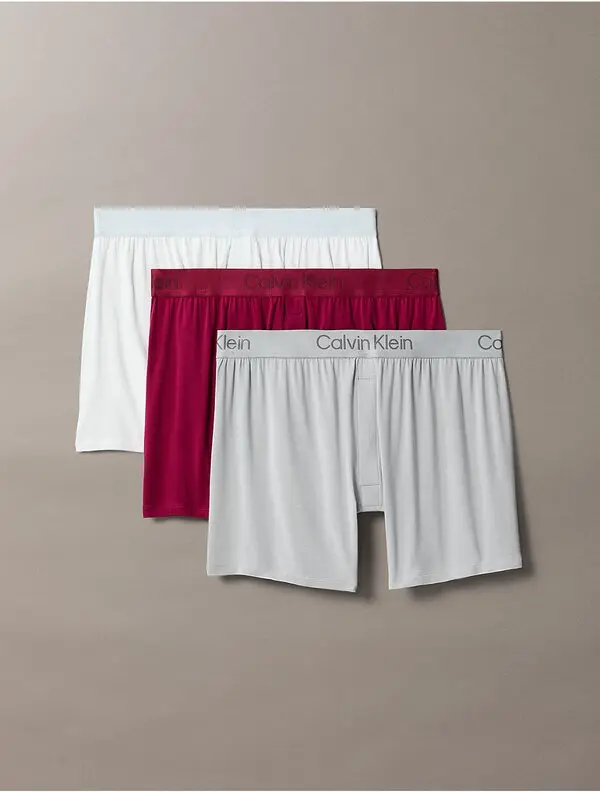 Calvin Klein Ultra Soft Modal 3-pack Slim Boxer - Greatest Grey / Beet Red / Icy Grey