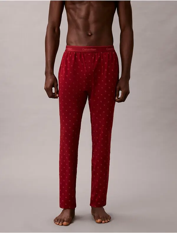 Calvin Klein Icon Cotton Stretch Sleep Pants - Diamond Logo Fall Berry