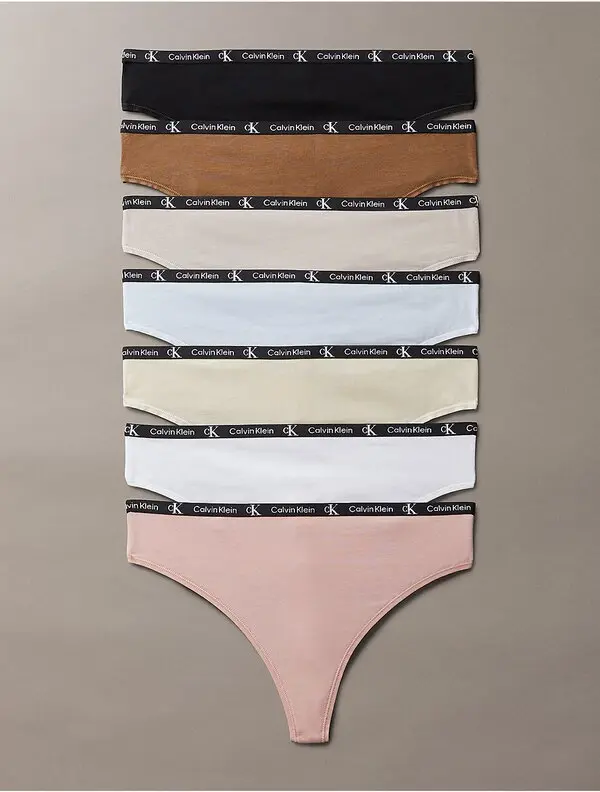 Calvin Klein 1996 Cotton Stretch 7-pack Modern Thong - Sand Trap Multi