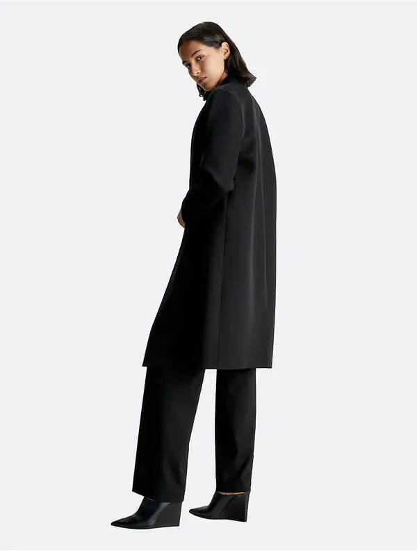 Calvin Klein Tuxedo Satin Wool Coat