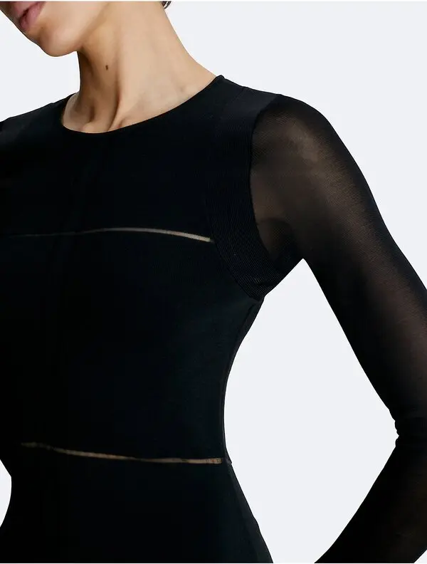 Calvin Klein Sheer Cut-out Back Maxi Dress