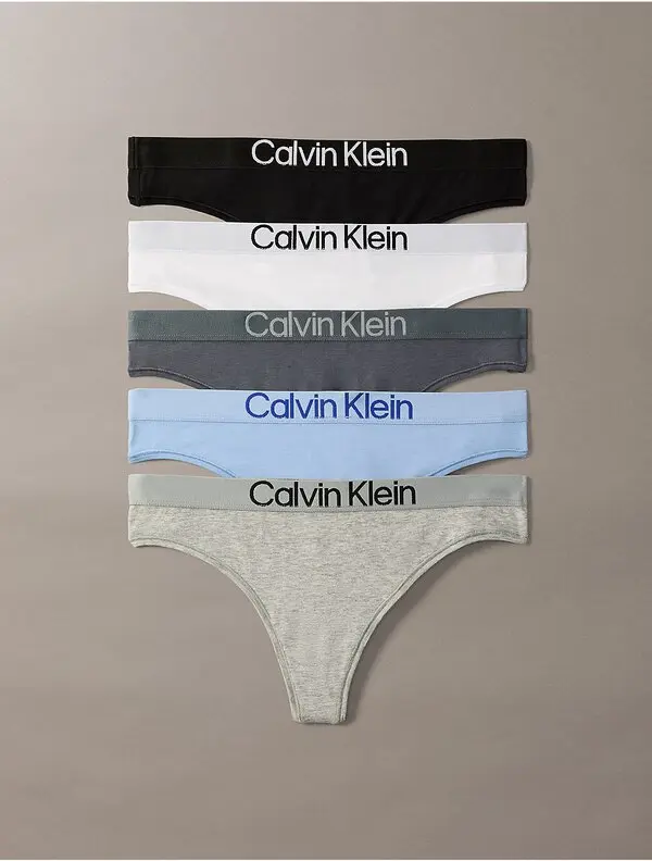 Calvin Klein Maximum Cotton 5-pack Thong - Grey Heather Multi
