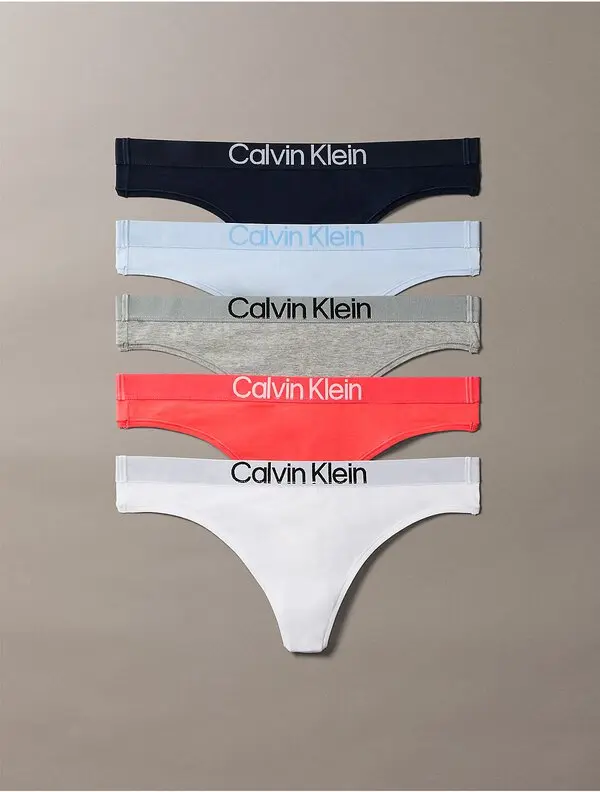 Calvin Klein Maximum Cotton 5-pack Thong - Punch Pink Multi