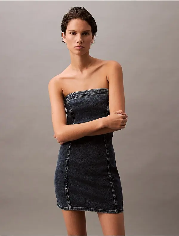 Calvin Klein Strapless Denim Mini Dress