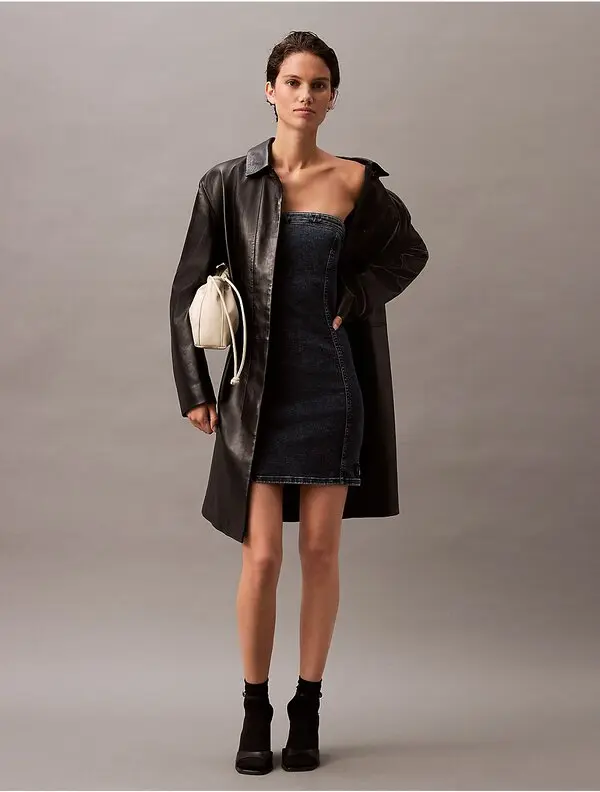 Calvin Klein Strapless Denim Mini Dress