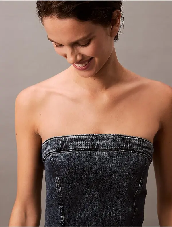 Calvin Klein Strapless Denim Mini Dress