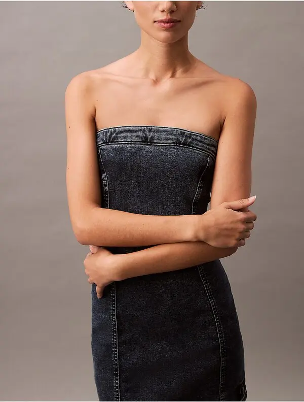 Calvin Klein Strapless Denim Mini Dress
