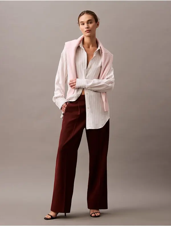 Calvin Klein Soft Crepe Pleated Trousers - Rusted Root