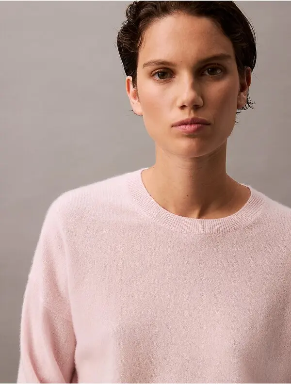 Calvin Klein Cashmere Crewneck Sweater - Light Pink