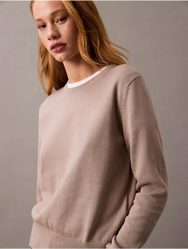 Calvin Klein Smooth Cotton Sweater - Cinder