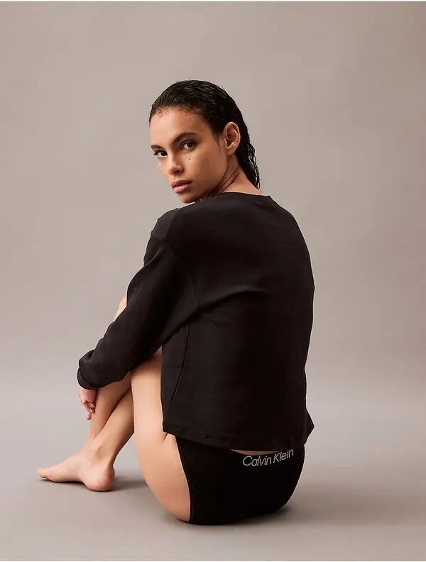 Calvin Klein Terry Lounge Relaxed Crewneck Sweatshirt - Black