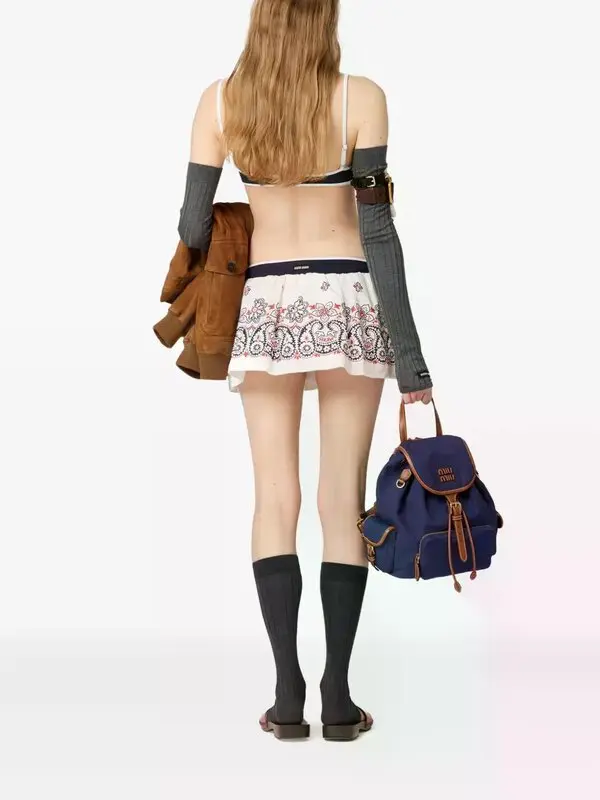 Miu Miu Slubbed Poplin Mini Skirt